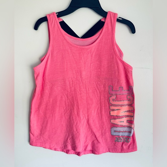 Justice | Shirts & Tops | Justice Girls Pink Dance Twofer Active Tank ...
